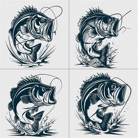 Bass Fishing Svg Bass Fish Svg Bass Clipart Fishing Svg Bass Vector