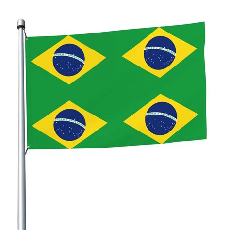 Flag Of Brazil Flag 5x8 Ft Print Vivid Color Outdoors Indoors Light