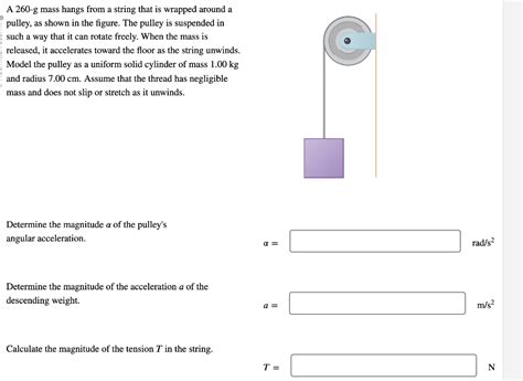 Solved A G Mass Hangs From A String That Is Wrapped Chegg