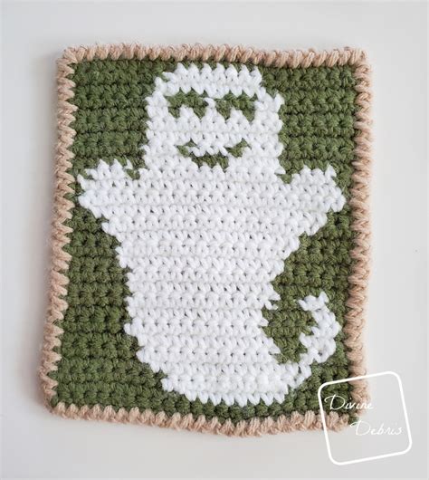 Free Cute Ghost Coaster Crochet Pattern Summerween Special Divine