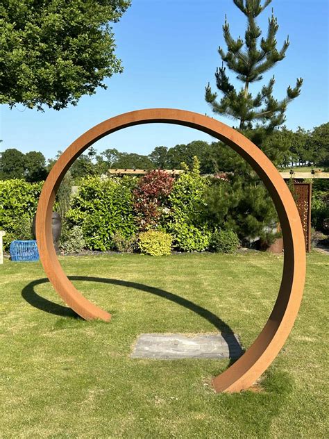 Corten Steel Helix Moongate Arch Garden Arch Weather It