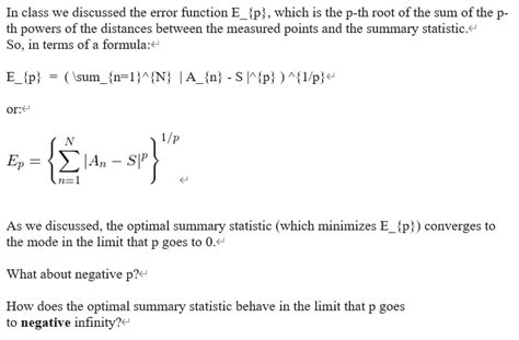 Solved In Class We Discussed The Error Function E P Which