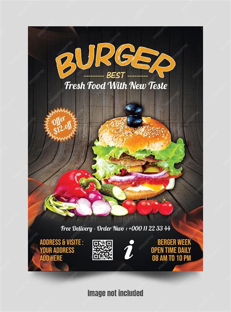 Premium Psd Delicious Burger And Food Restaurant Flyer Template