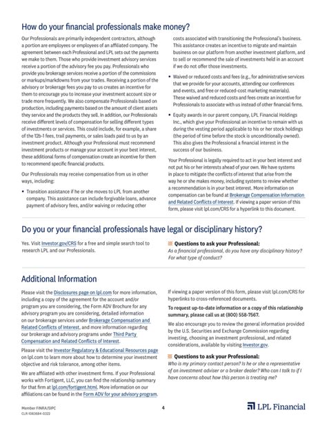 Lpl Financial Llc Lpl Relationship Summary Finish Line Financial
