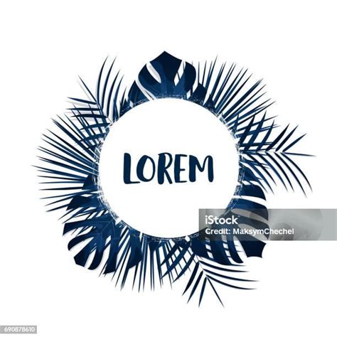 종 려 나뭇잎 배경 열 대 잎 벡터 이국적인 카드 템플릿입니다 개성 개념에 대한 스톡 벡터 아트 및 기타 이미지 개성 개념