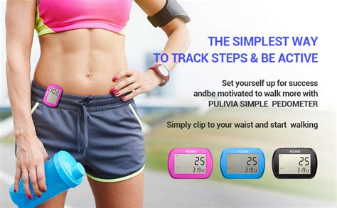 Pulivia Pedometer For Walking 3d Step Counter With Clock