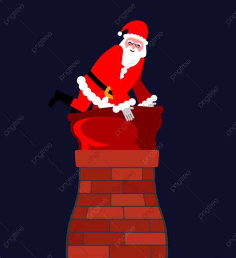 굴뚝에 산타 클로스 엉덩이 밤 우스꽝스럽다 Png 일러스트 및 벡터 에 대한 무료 다운로드 Pngtree