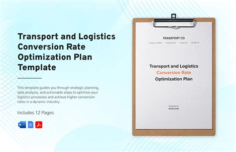 Transport And Logistics Pricing And Rate Sheet Template In Word Pdf