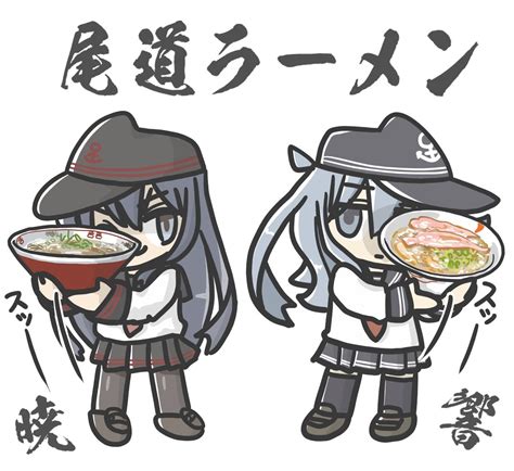 Hibiki Akatsuki And Akatsuki Kai Ni Kantai Collection Drawn By Ferret San Danbooru