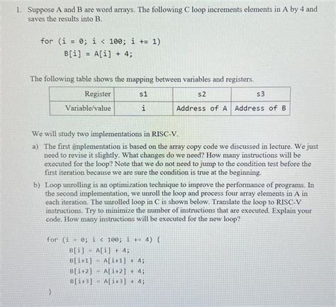 solved 1 suppose a and b are word arrays the following c