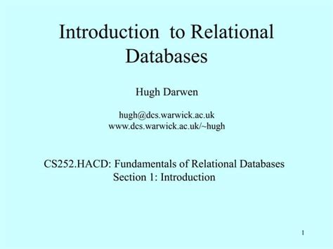 Rdb Fundamentals 1 Introppt Databases Computer Software And