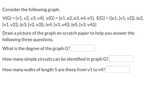 Solved Consider The Following Graph Vg V1 V2 V3