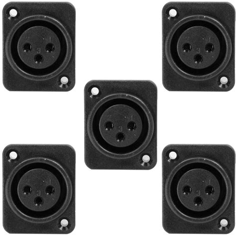 Xlr Xlr Female Connector 5 Pack Panel Mount Vertical Pcb Mount Seismic Audio
