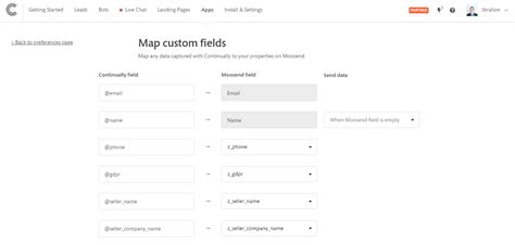 Moosend How To Connect Your Moosend Account Continually Knowledge Base