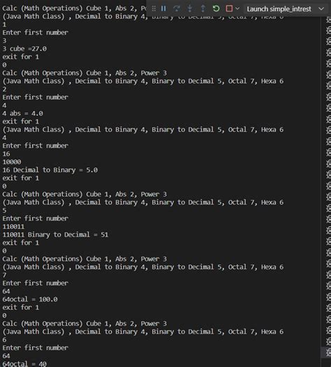 Build A Calc Math Operations Cube Abs Power Java Math Class