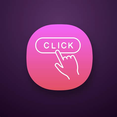 Click Button App Icon UI UX User Interface Webpage Navigation Hand