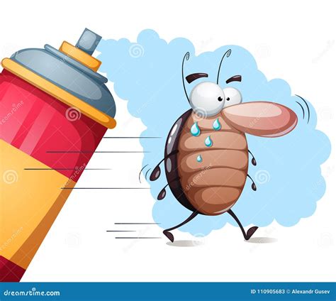 Cute Cockroaches Cartoon Standing With Smile And Waving Royalty Free Illustration
