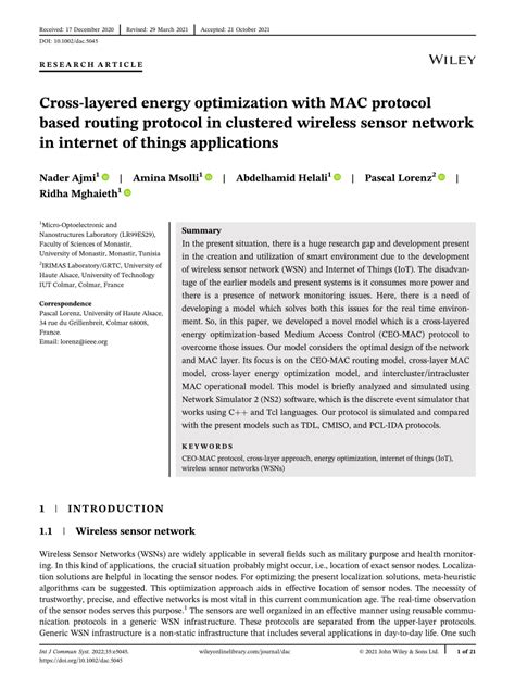 cross‐layered energy optimization with mac protocol based routing