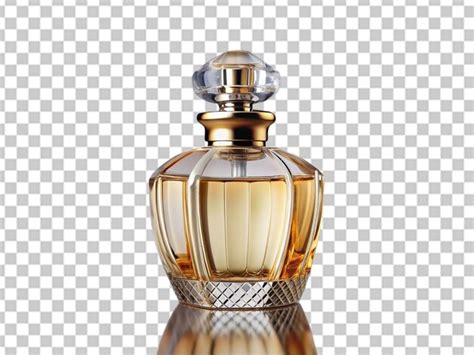 Роскошная бутылка с парфюмерией на прозрачном фоне Премиум Ai сгенерированный Psd