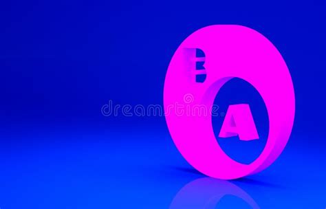 Pink Subsets Mathematics A Is Subset Of B Icon Isolated On Blue Background Minimalism Concept