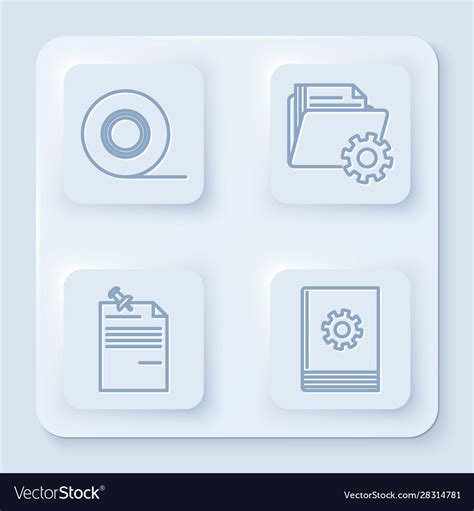 set line scotch folder settings with gears note vector image