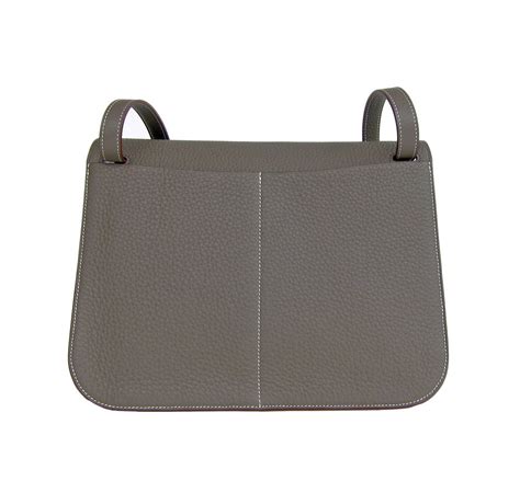 Hermes Etain Grey Halzan 4 Way Clemence Crossbody Bag At 1stdibs