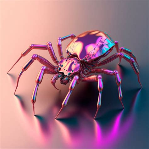 3d Model Of A Pink And Gold Spider Shiny Glossy Figure Stock Illustration Illustration Of