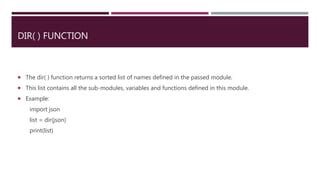 Modules In Python Programming Pptx Programming Languages Computing