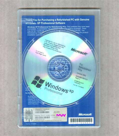 new windows xp professional sp3 full version cd disc pro coa product