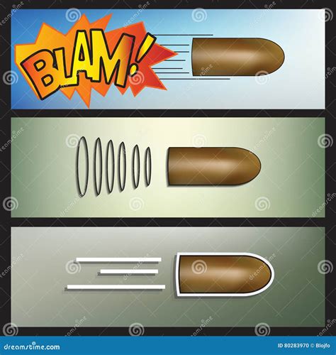 Flying Bullets With Fire And Smoke Traces Set Cartoon Vector