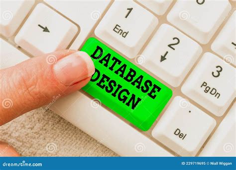 Text Caption Presenting Database Design Word For Organisation Of Data According To A Database