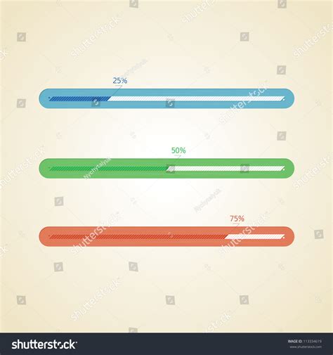 Different Color Vector Progress Bars Stock Vector Royalty Free