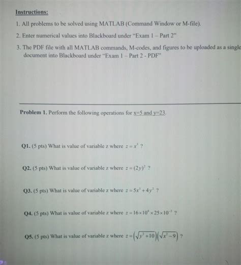 Solved Instructions 1 All Problems To Be Solved Using