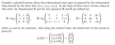 Solved B Bo Consider A Physical System Whose
