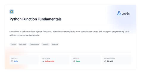 python function fundamentals labex