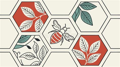 Bee Honeycomb Pattern Nature Honey Production Vector Design Generative Ai Stock Vector