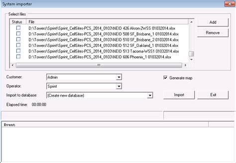 Importing Cell Tower Data Files Using The System Importer Tool
