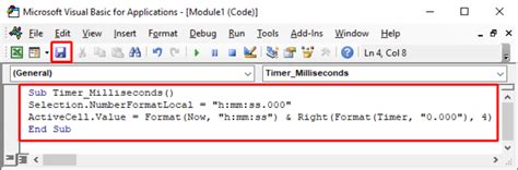 How To Create A Timer With Milliseconds In Excel Vba