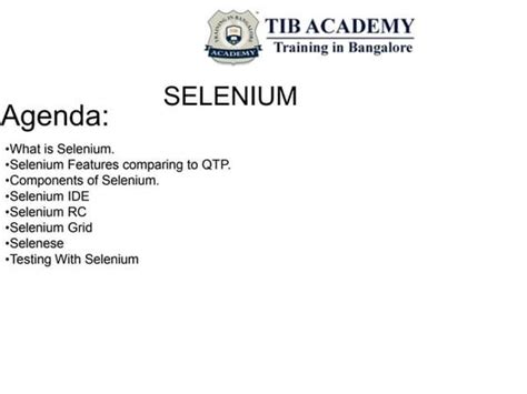 Selenium Ppt Ppt