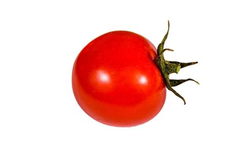 Premium Photo One Small Cherry Tomato Isolated On A White Background