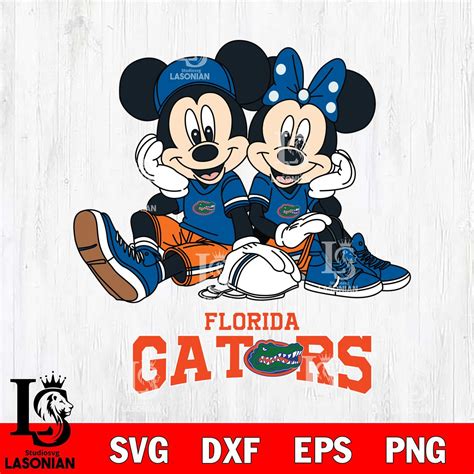 Florida Gators Mickey Minnie Mouse Football Sit Lasoniansvg