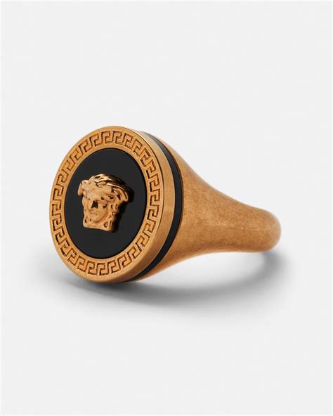 Versace Ring For Men Versace Medusa Head Chain Gold Tone Ring Size 62