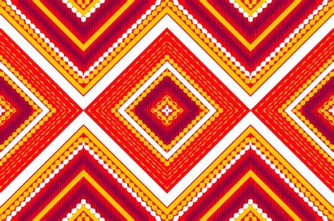 Premium Vector Seamless Design Pattern Traditional Geometric Zigzag Patternwhite Yellow Red