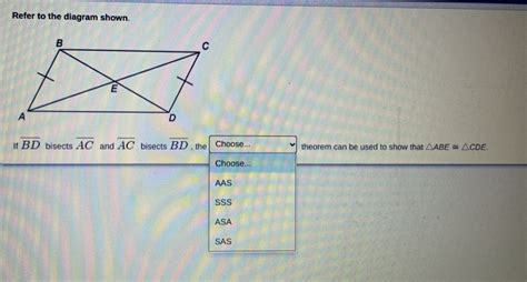 Solved Refer To The Diagram Shown Overline BD Bisects Overline AC And Overline AC Bisects