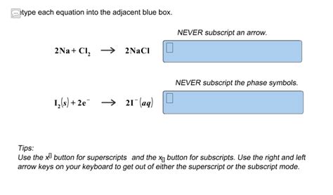 Type Each Equation Into The Adjacent Blue Box Never