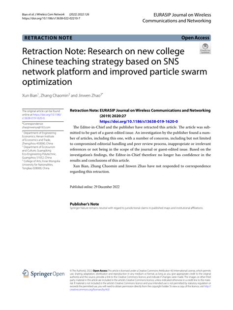 Pdf Retraction Note Research On New College Chinese Teaching