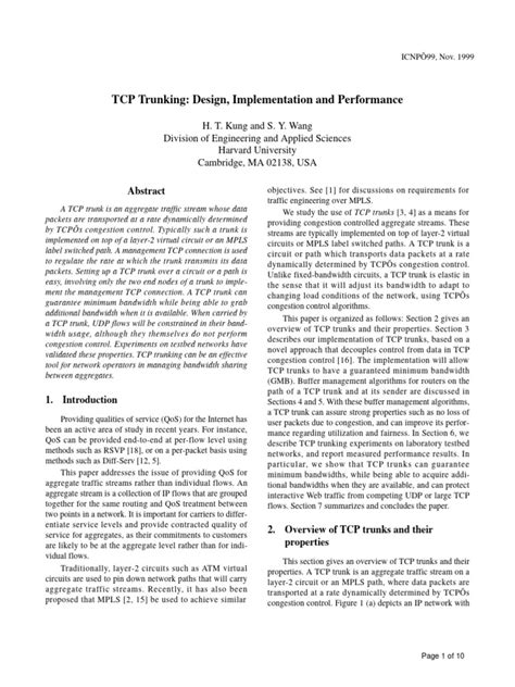 trunking pdf transmission control protocol network congestion