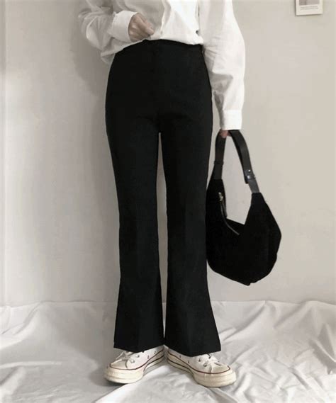 여성 봄 구김없는 보풀없는 슬림 세미나팔 부츠컷 옆트임 슬릿 스판 슬랙스