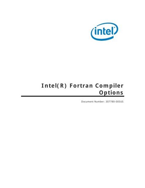 Intelr Fortran Compiler Options