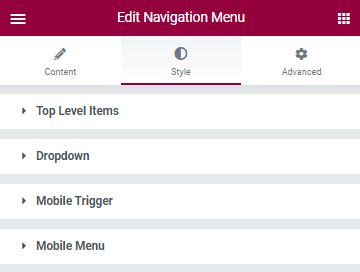 Navigation Menu Widget Overview Help Center